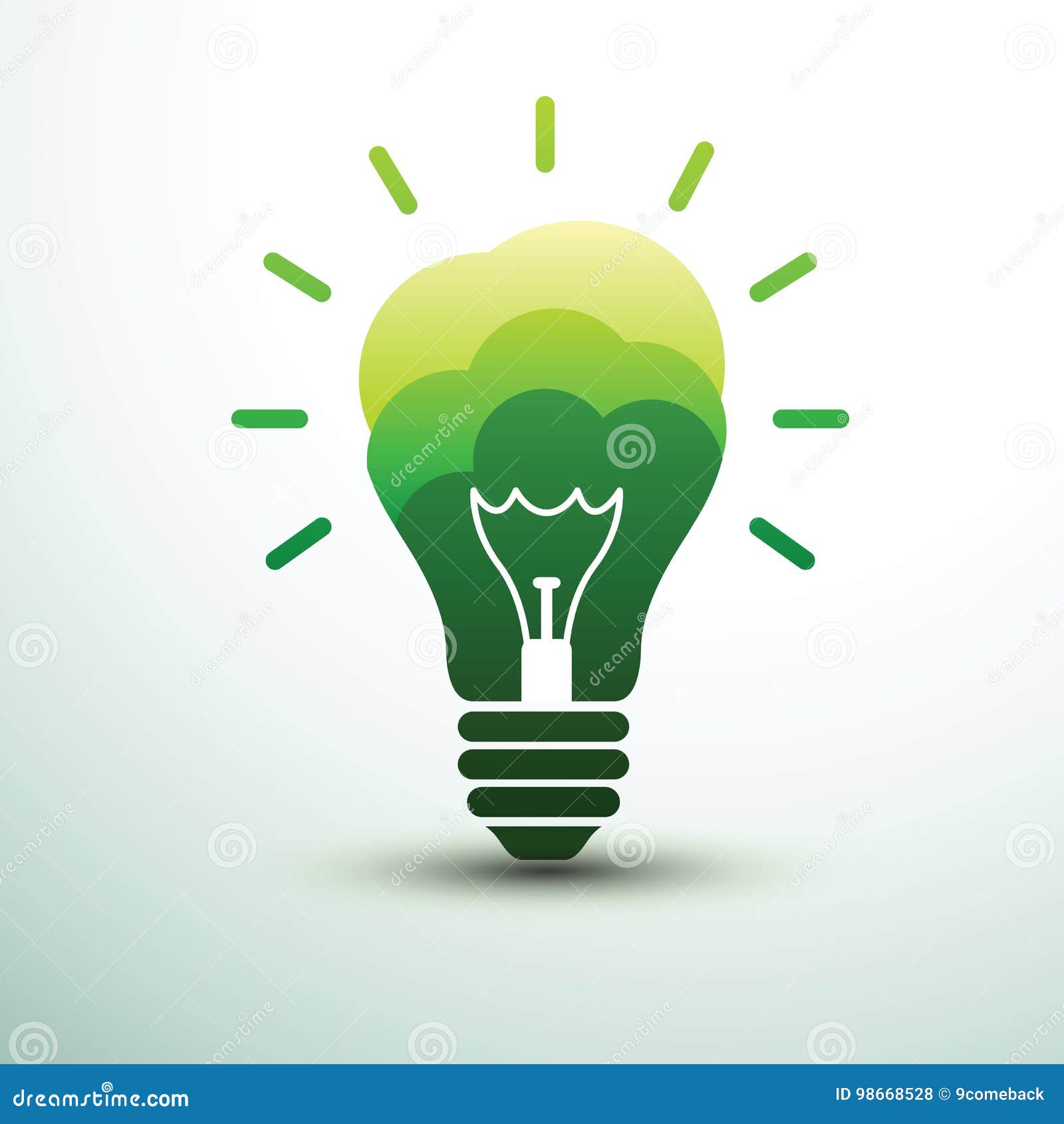 Green idea stock vector. Illustration of green, bulb - 98668528