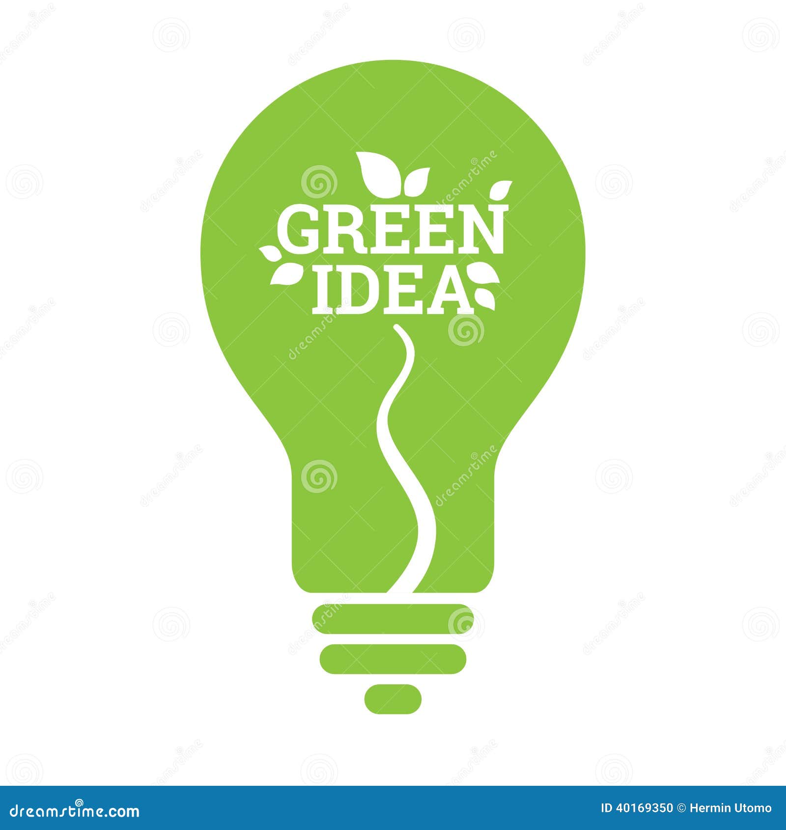 Green Idea Light Bulb Leaf Icon Stock Vector - Illustration of ecology ...
