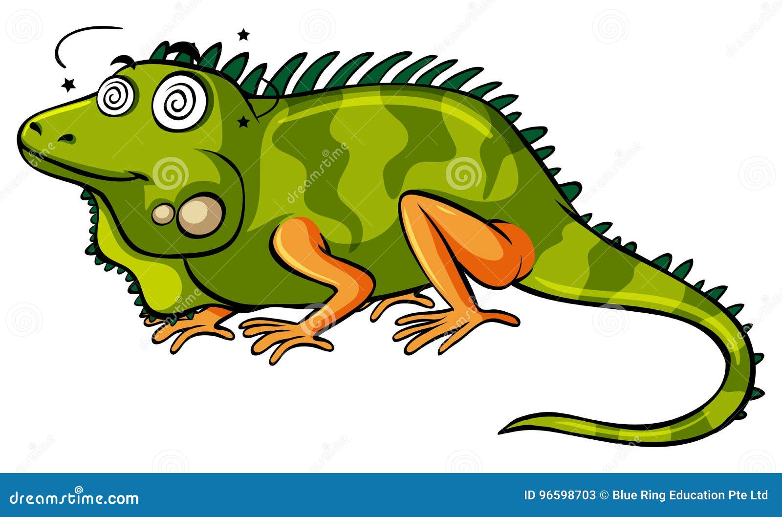 Green Iguana with Dizzy Face Stock Vector - Illustration of lizard ...