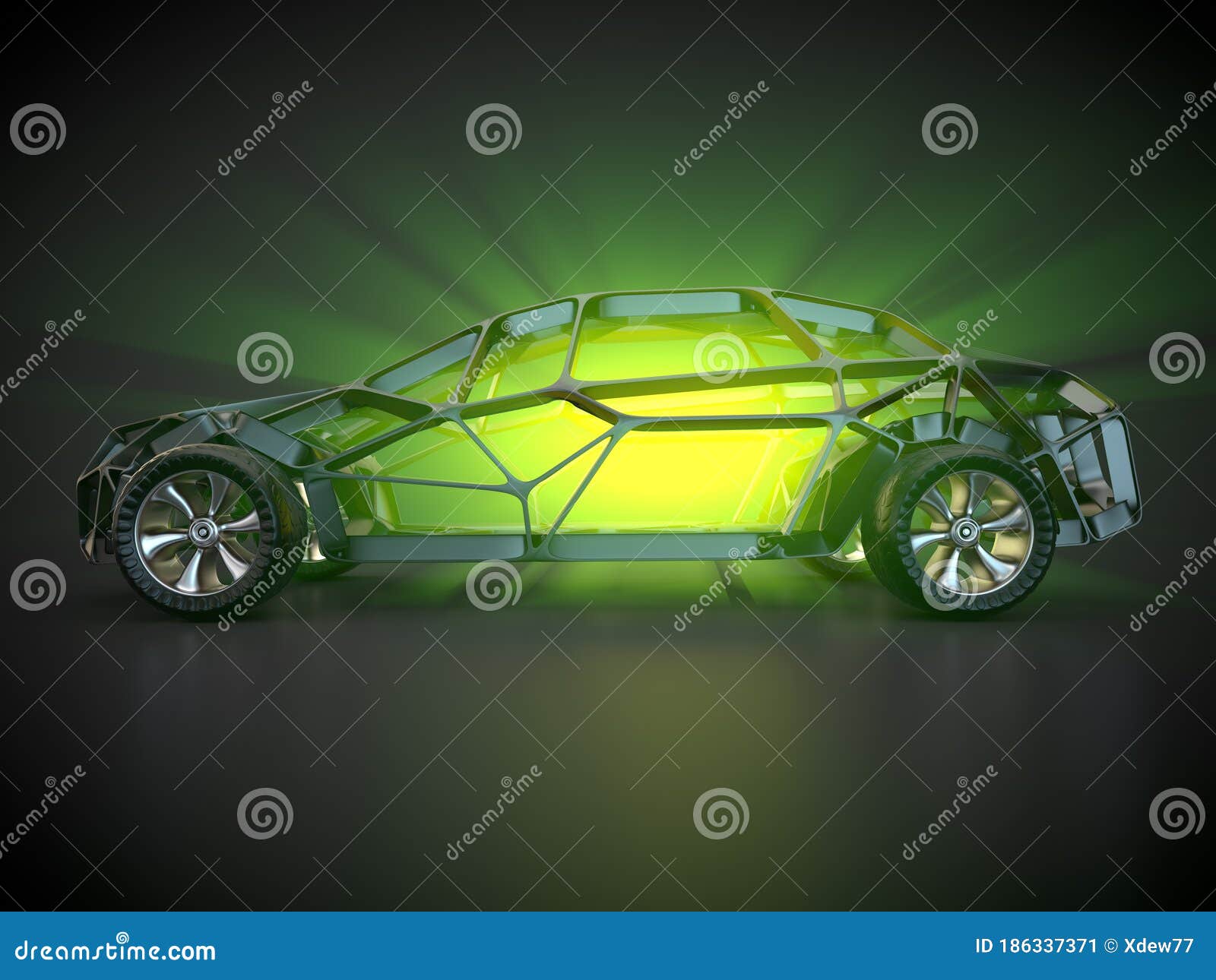 Green Abstract Car Illuminated Stock Illustration - Illustration of ...