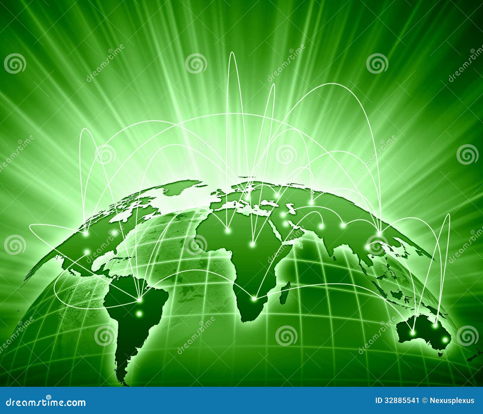 Green image of globe stock illustration. Illustration of global - 32885541