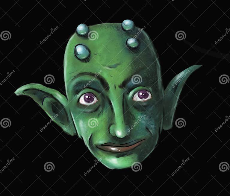Green Imp Face stock illustration. Illustration of eyes - 1760429