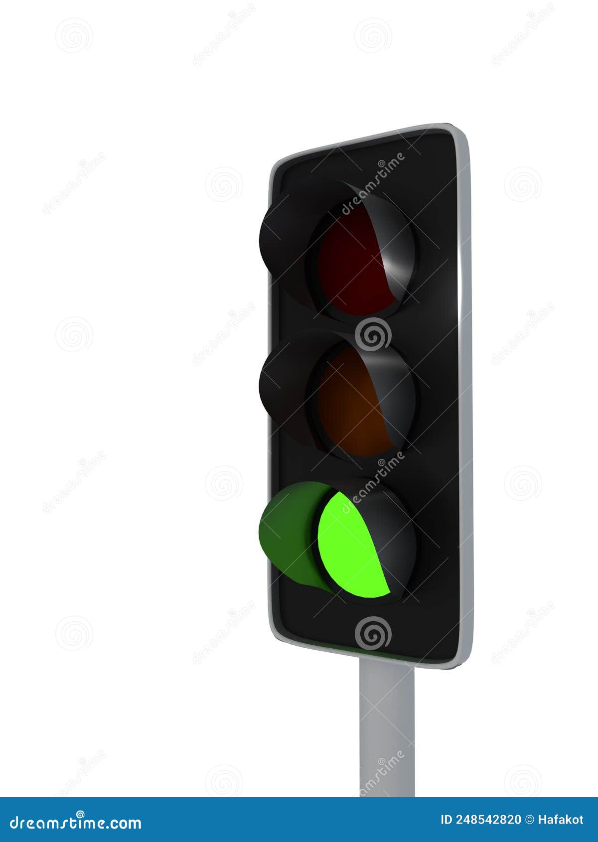 Green Indicator Bulb on Traffic Light Board Isolated on White Stock ...