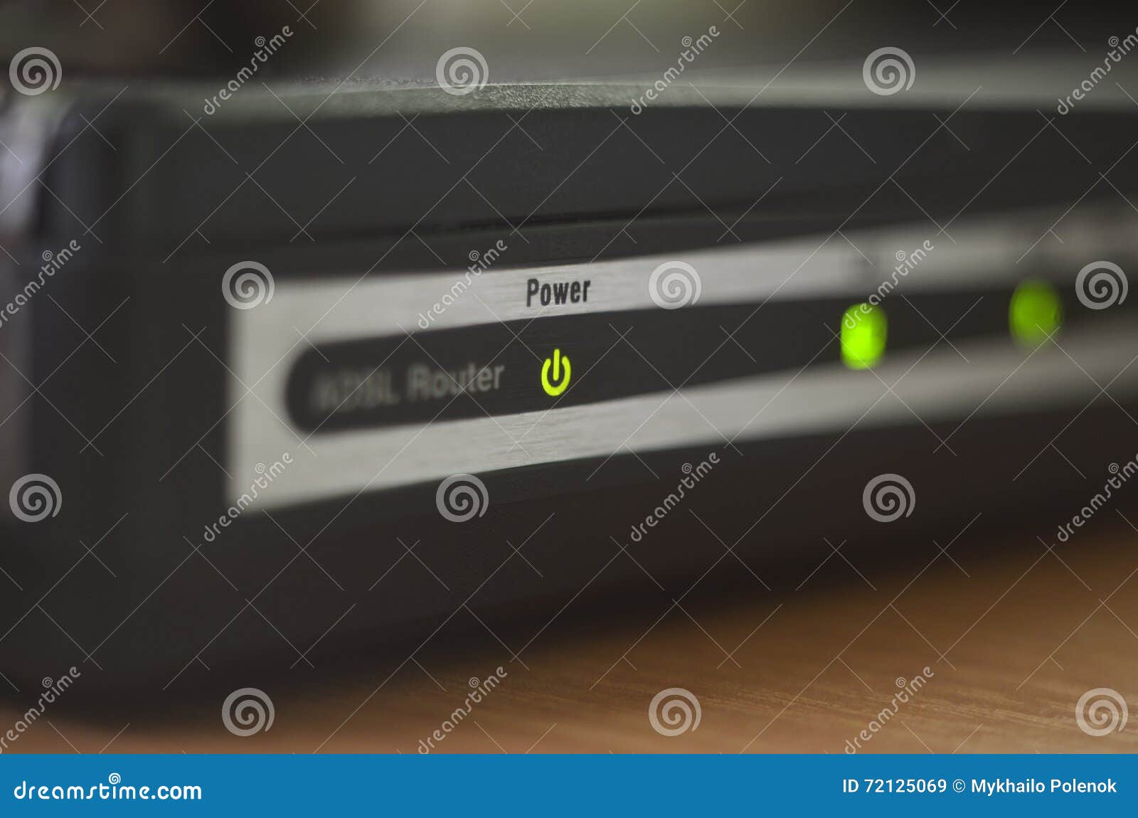 Green Indicator on Internet Router Stock Image - Image of connect ...