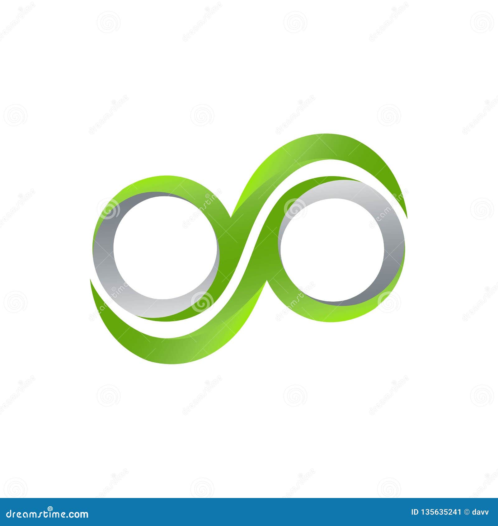 Green Infinity Symbol Icon From Glossy Wire With Cartoon Vector ...