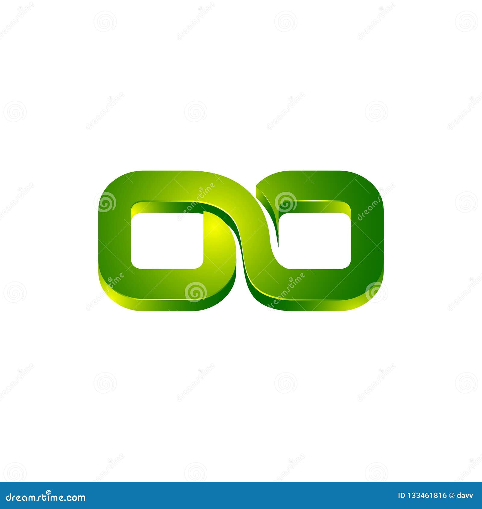 Green Infinity Symbol Icon From Glossy Wire With Cartoon Vector ...