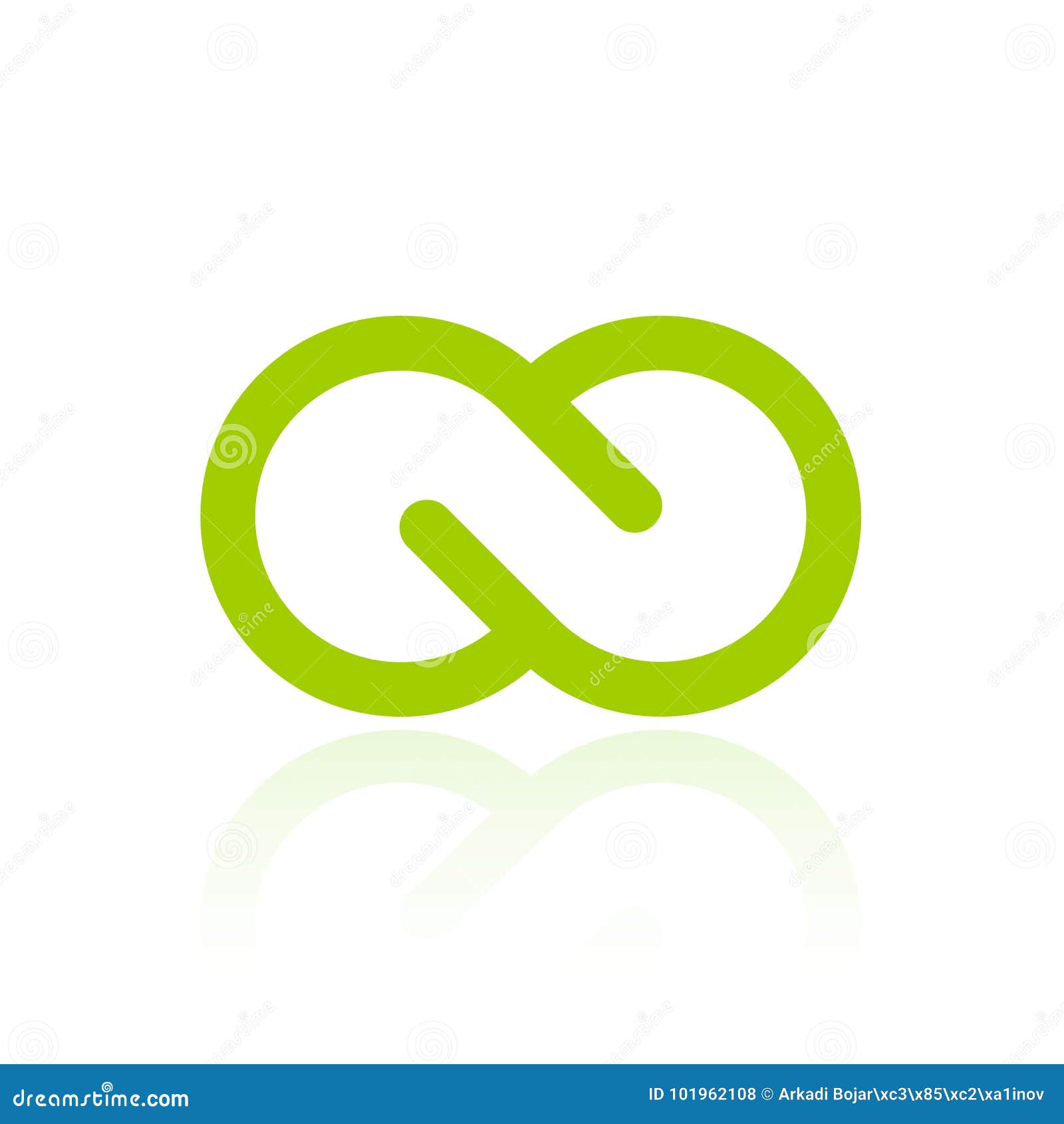 Green infinity loop logo stock vector. Illustration of endless - 101962108