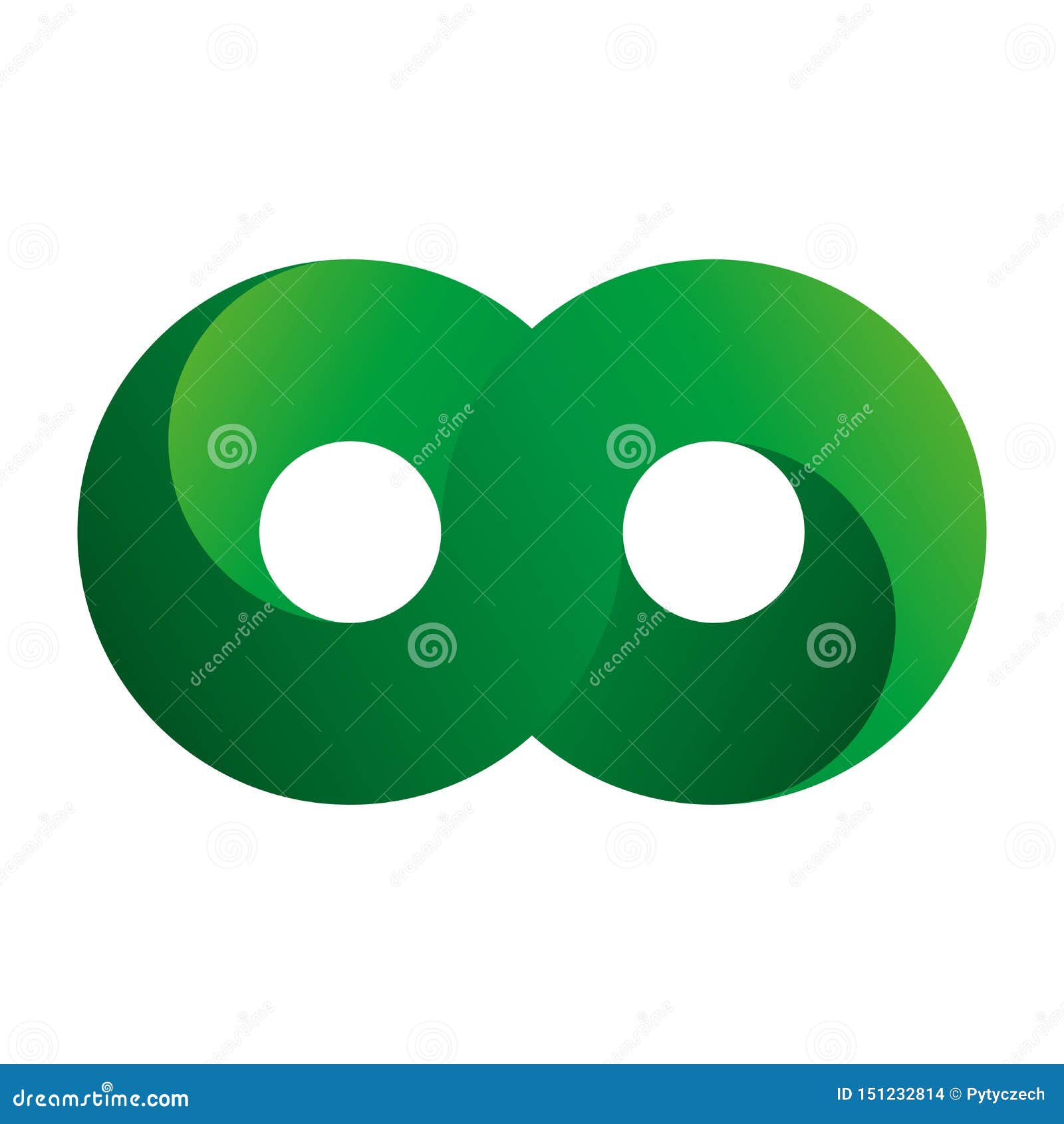 Green Infinity Symbol Icon. 3D-like Gradient Design Effect Stock Vector ...