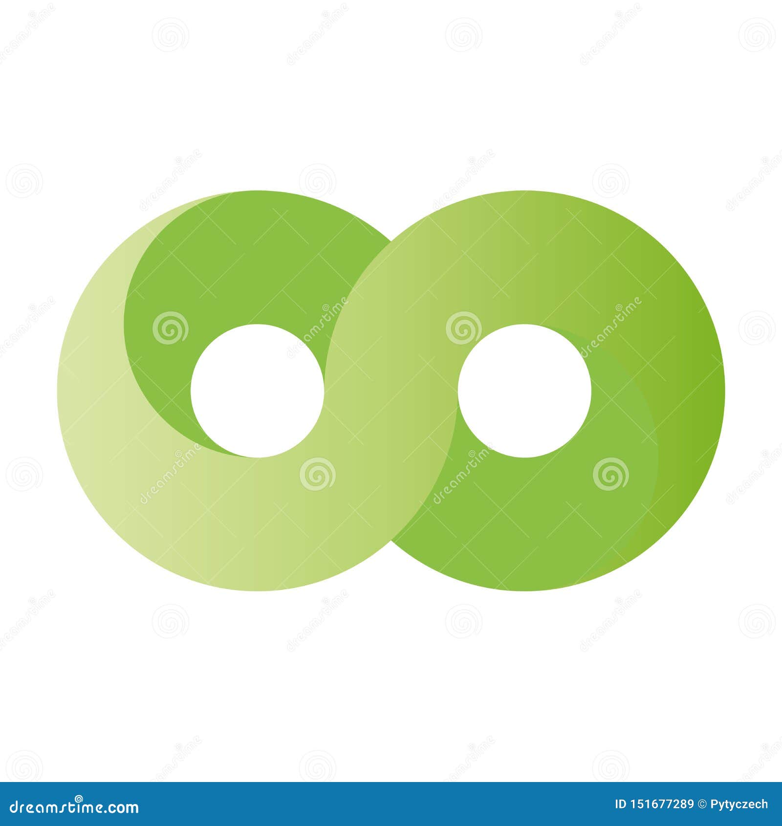 Green Infinity Symbol Icon. 3D-like Gradient Design Effect Stock Vector ...