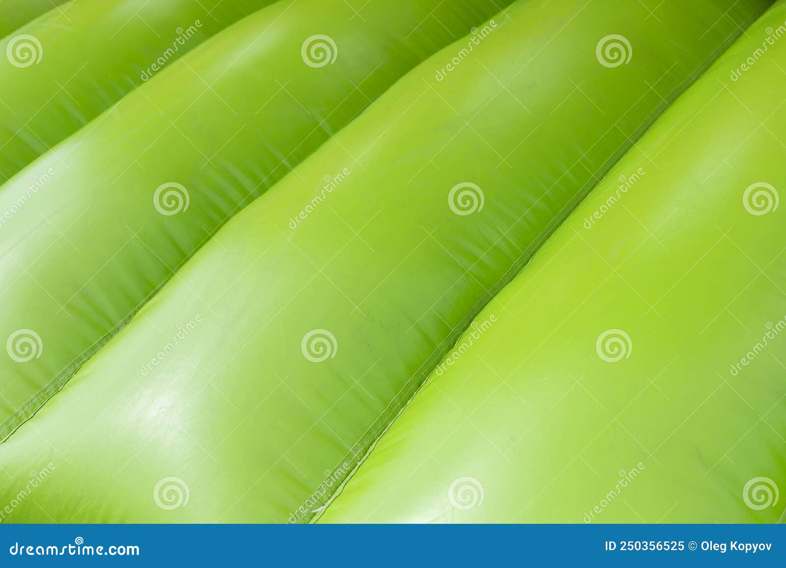 Green Inflatable Trampoline. Obstacle Course Stock Image - Image of ...