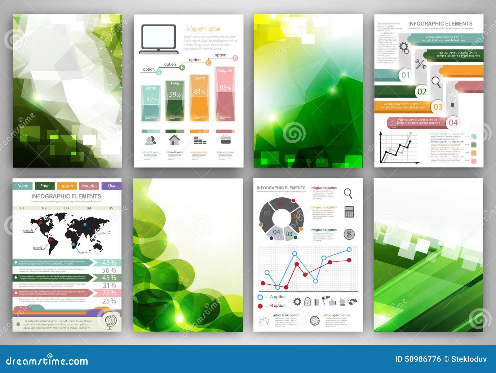 Green Infographic Brochure Templates Stock Vector - Illustration of ...