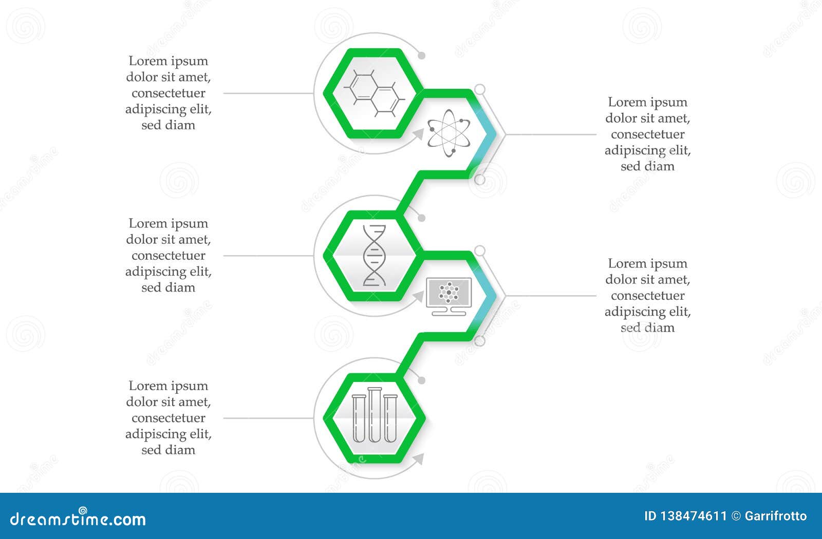 Green Infographic. Infographic Step By Step Template Vector ...
