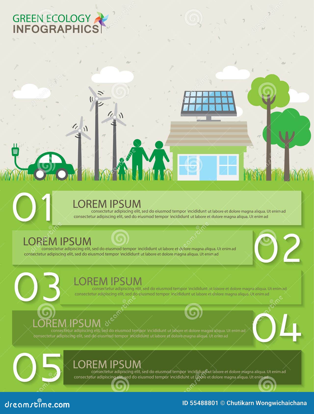 Green infographics stock vector. Illustration of alternative - 55488801