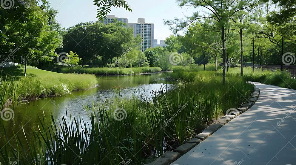Green Infrastructure Developmen Stock Illustration - Illustration of ...