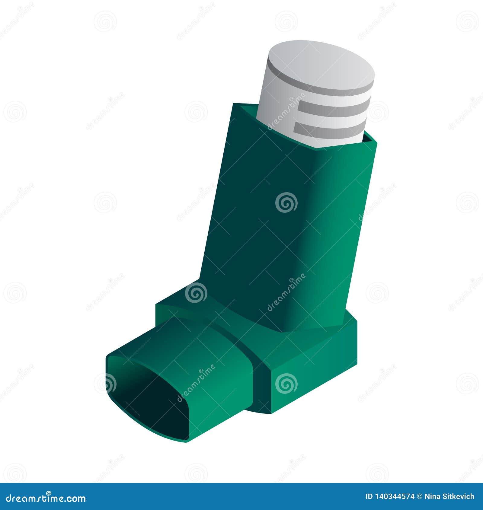 Green Inhaler Icon Isolated On White Background. Breather For Cough ...