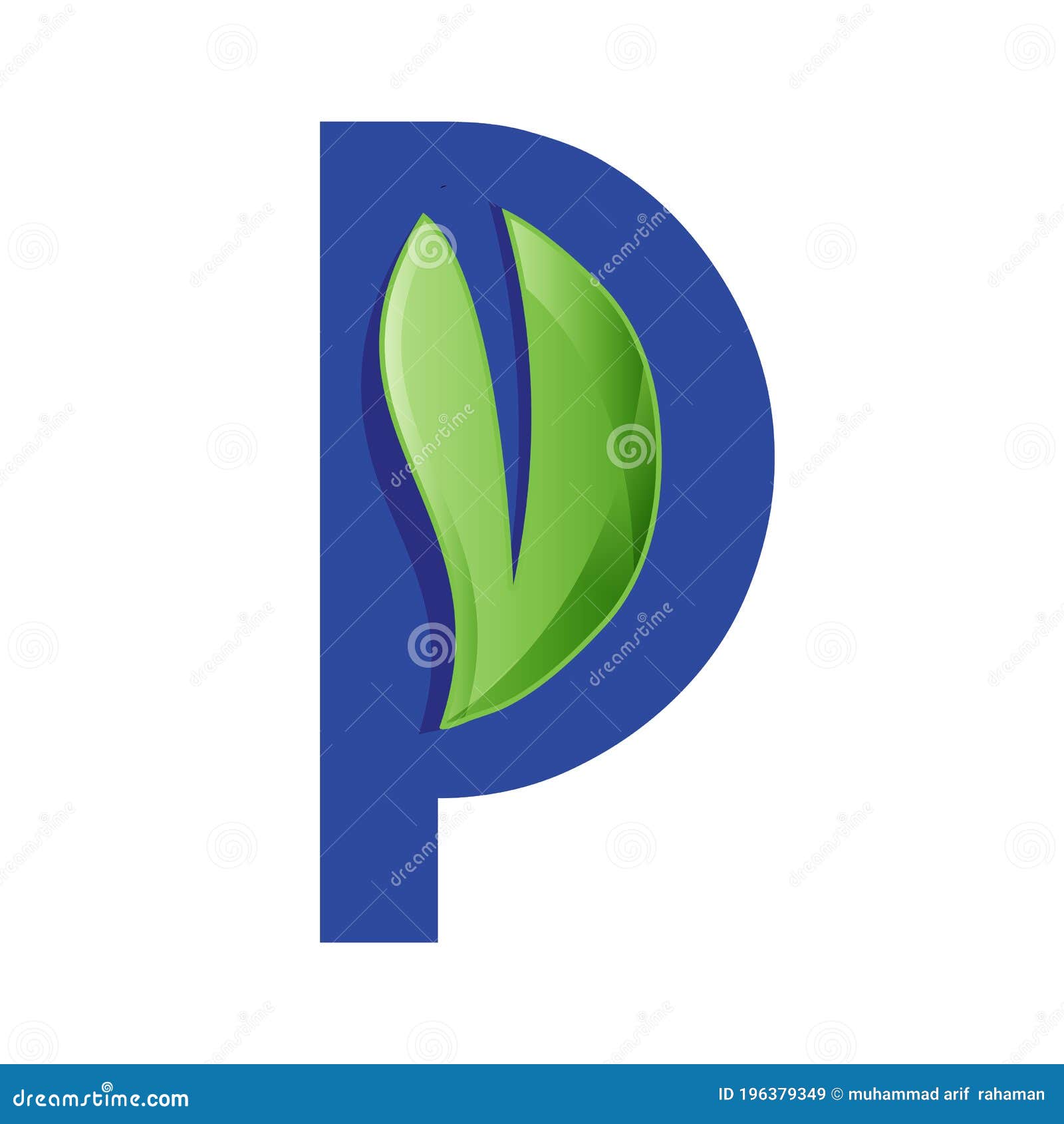 Green Initial Letter P Leaf Logo Design Great Logo Leters Icon Vector ...