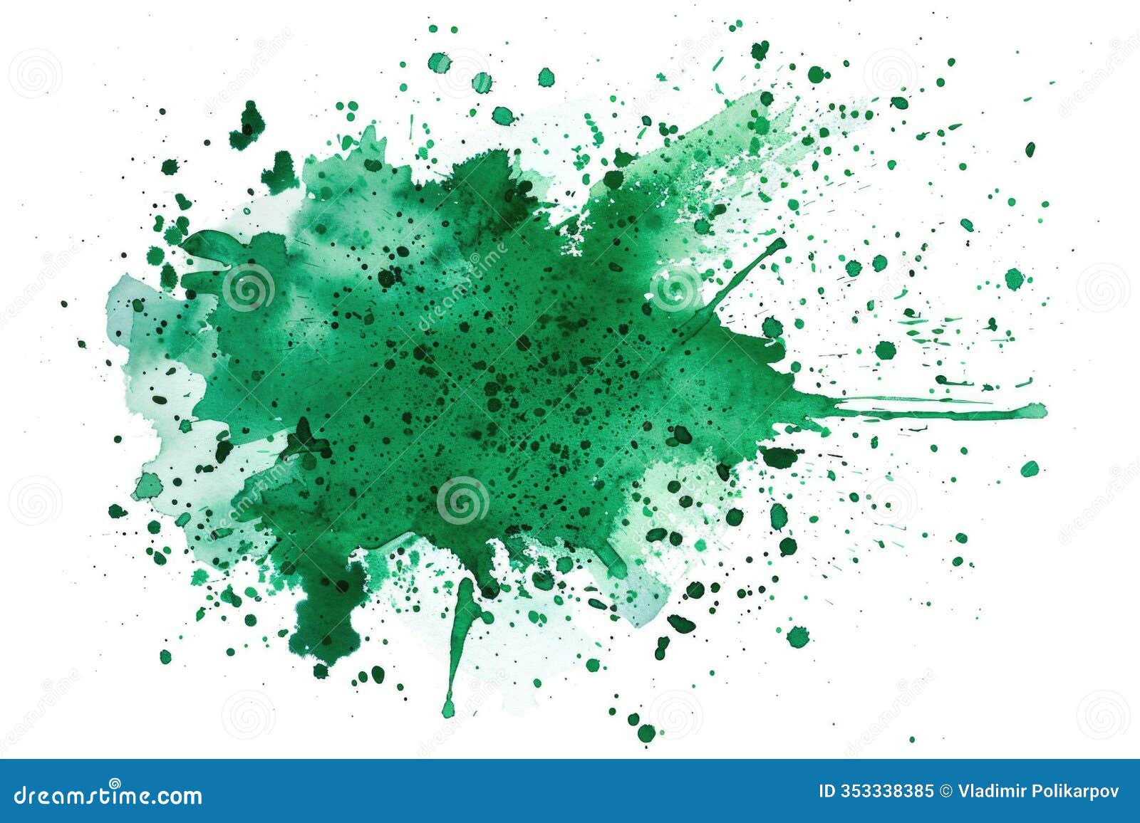 Green Ink Splatter on White Background. Suitable for Design Projects ...