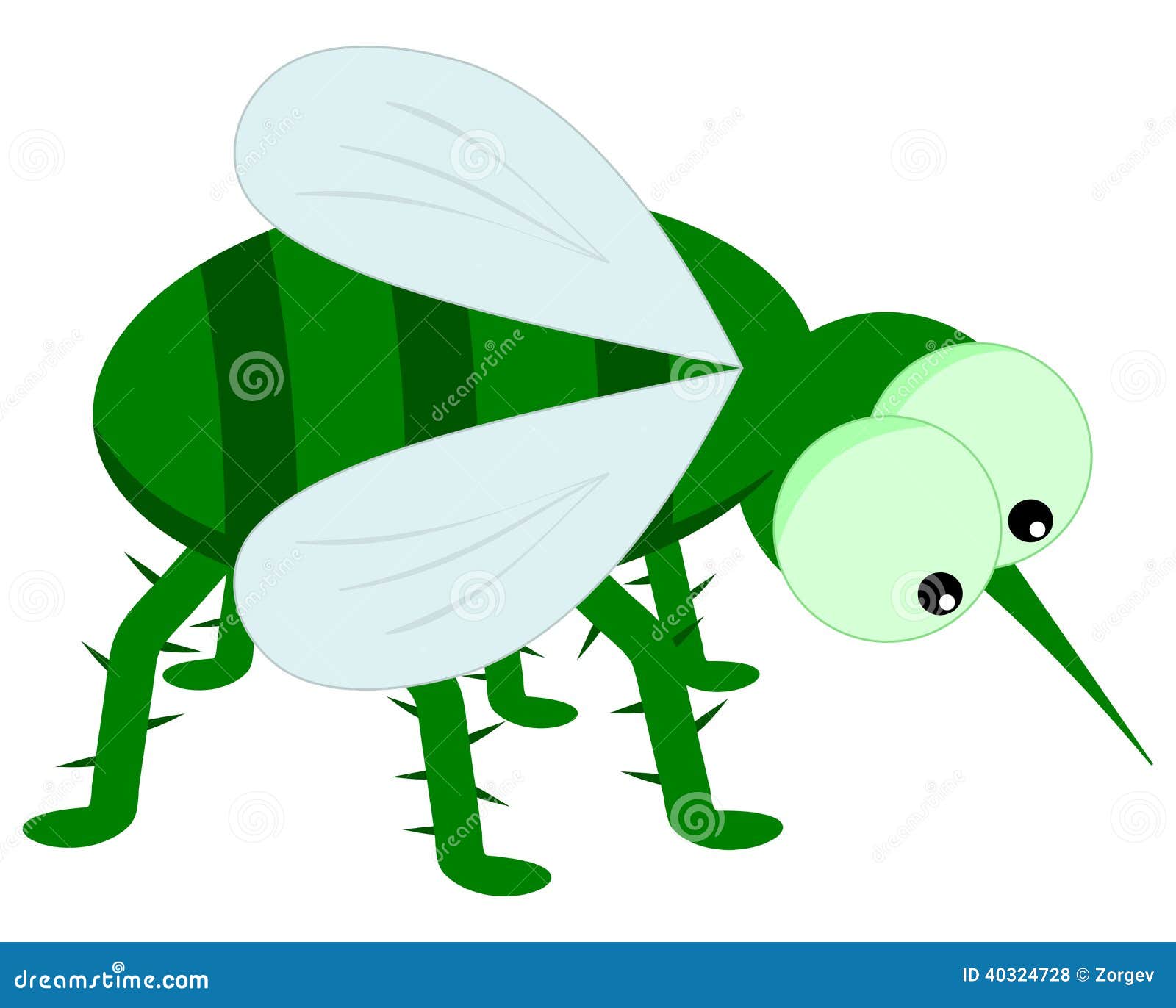 Green Insect On A Leaf Cartoon Vector Illustration | CartoonDealer.com ...