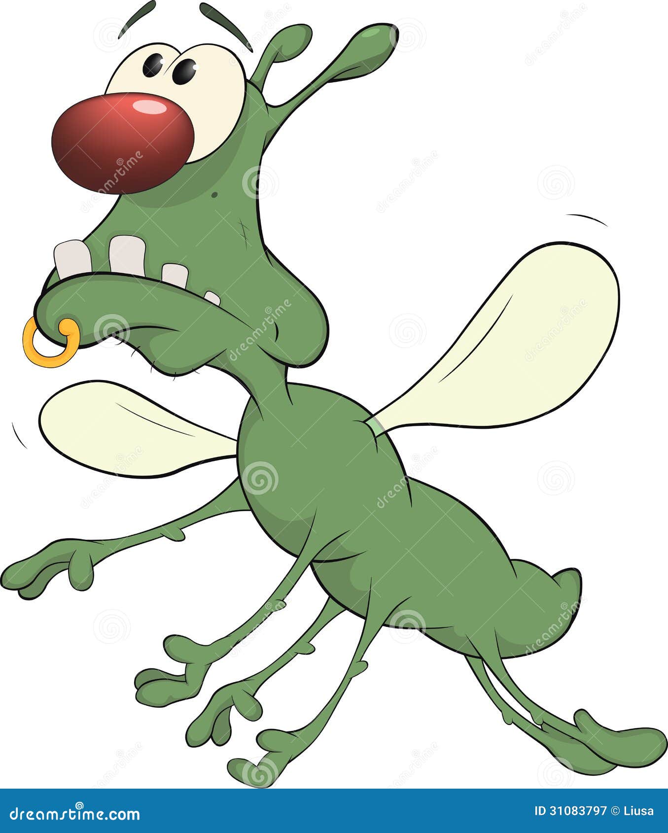 Green insect. Cartoon stock vector. Illustration of piercing - 31083797