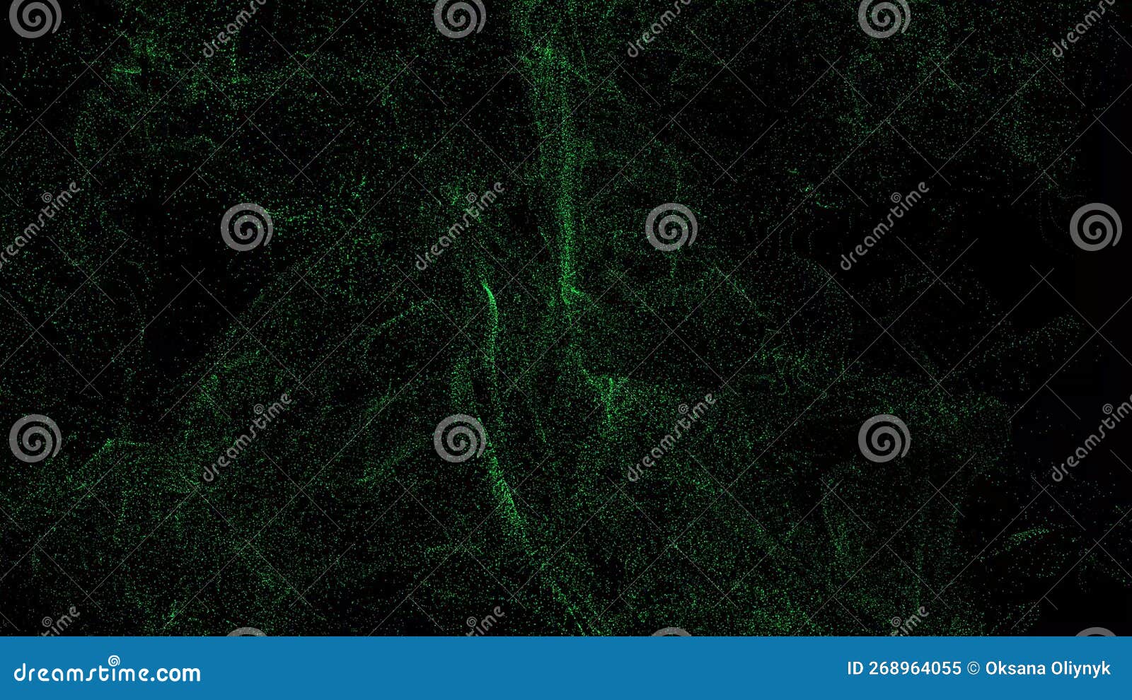 Green Intense Space Storm of Particles. Cosmic Chaos Stock Illustration ...