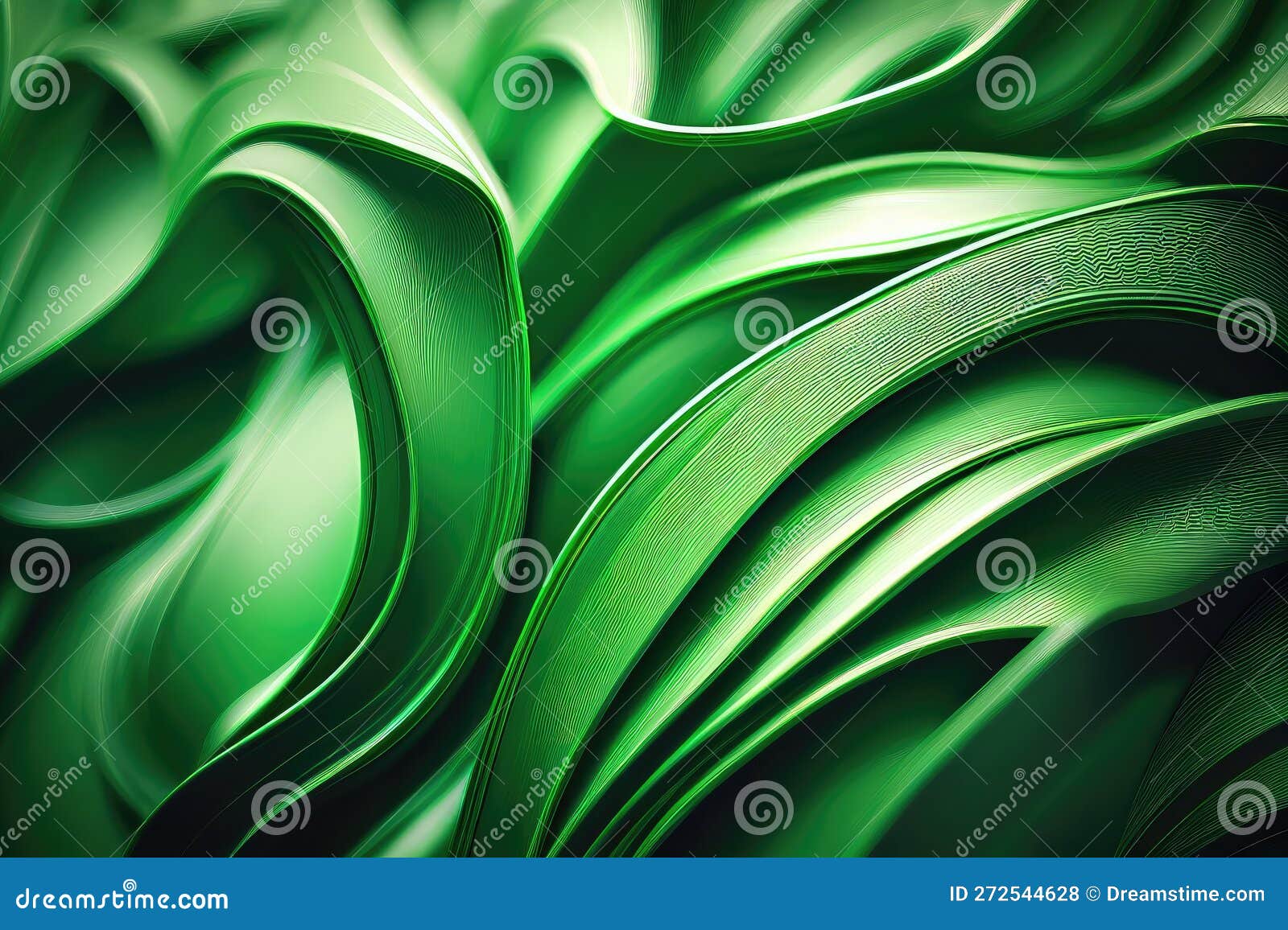 Green Intertwined Waves Abstract Background, Ecological Plant Concept ...