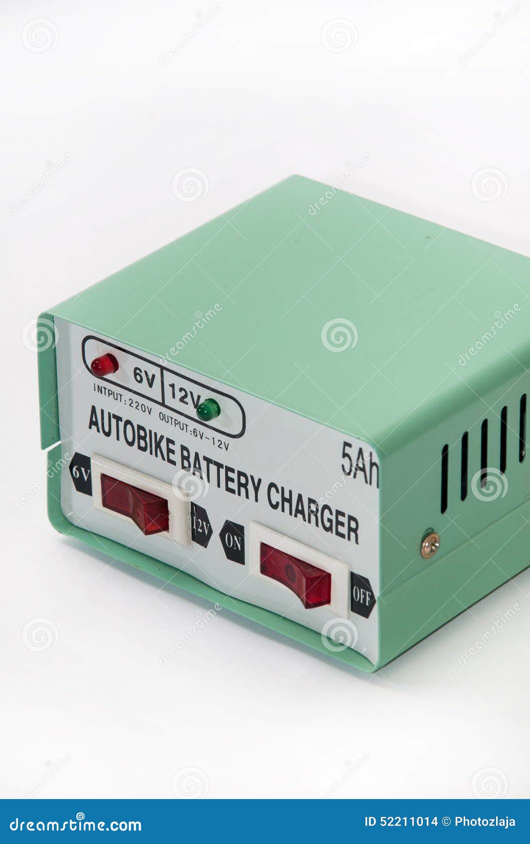 Green Inverter Voltage on a White Background Stock Photo - Image of ...