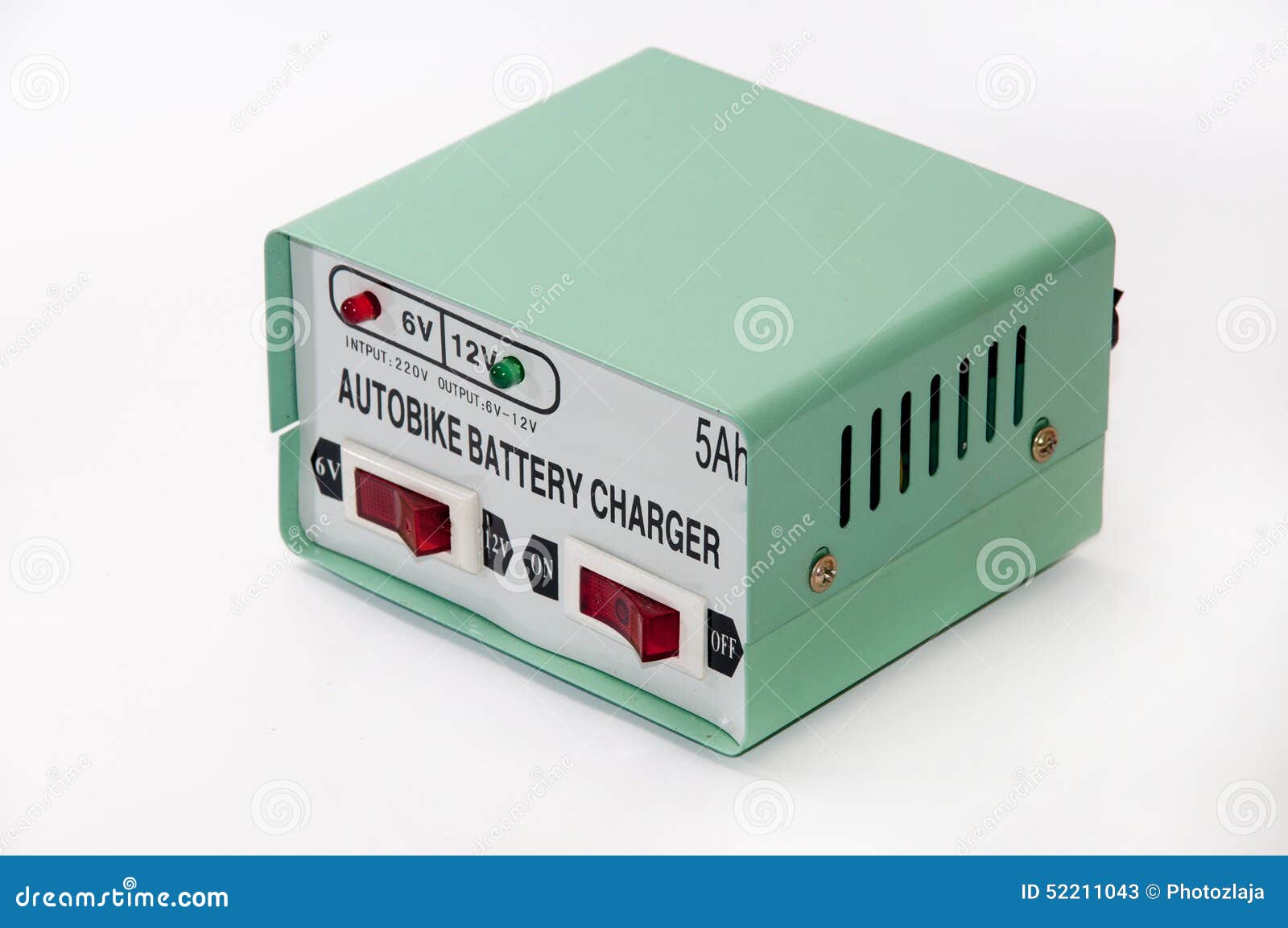Green Inverter Voltage on a White Background Stock Image - Image of ...