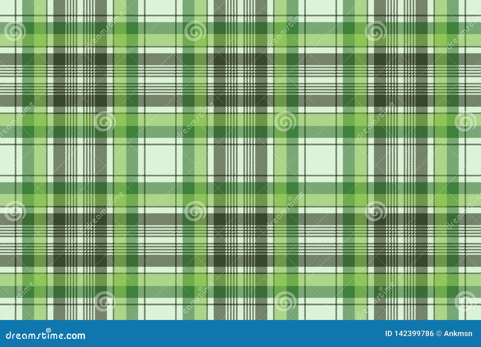 Green Ireland Check Plaid Fabric Seamless Pattern Stock Vector ...