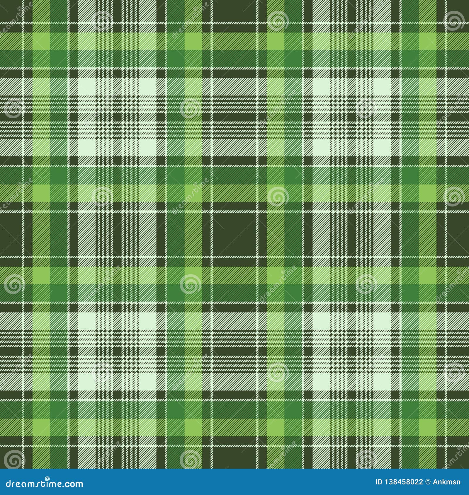 Green Irish Check Fabric Plaid Seamless Fabric Texture Stock Vector ...