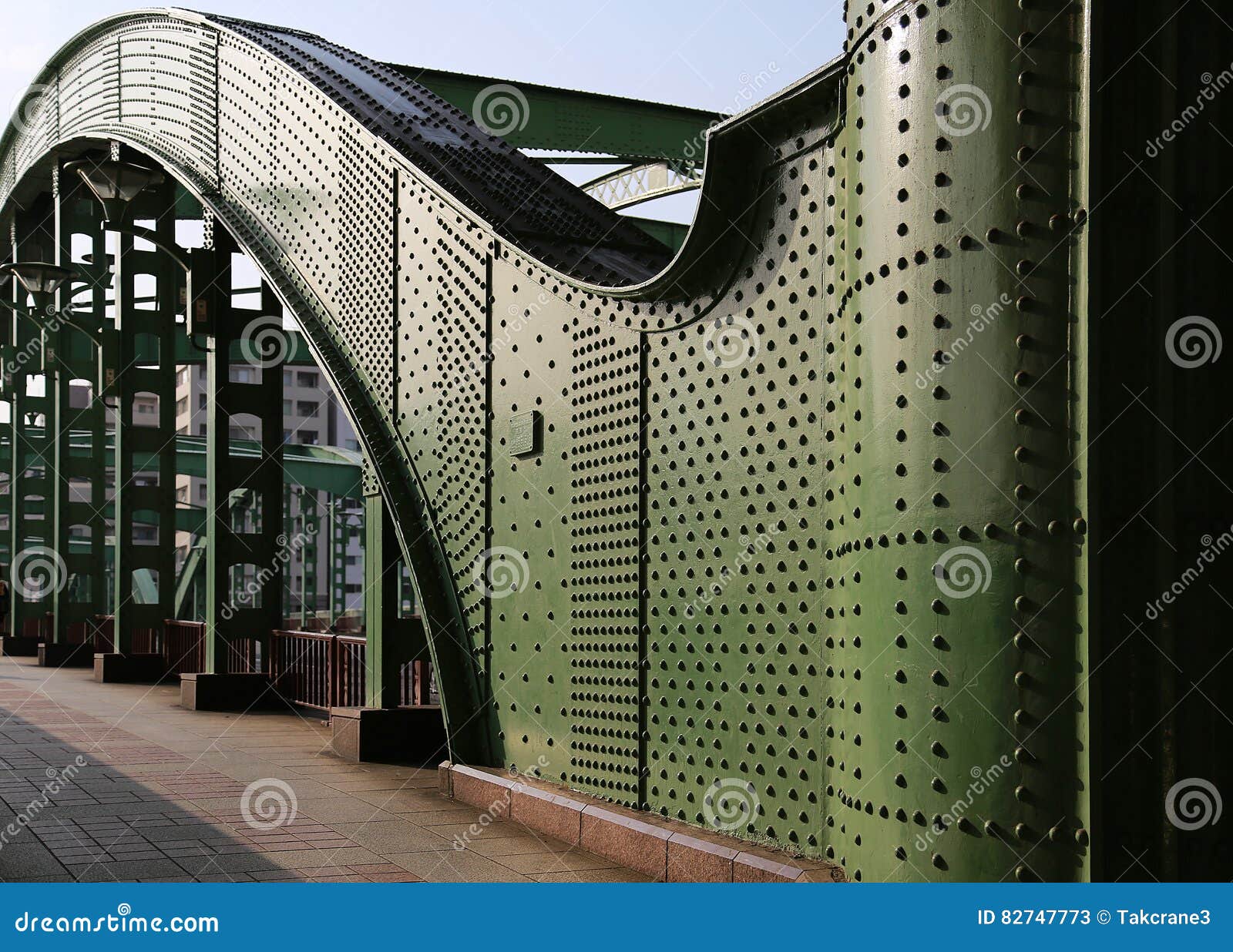 Green iron bridge stock image. Image of green, road, fine - 82747773
