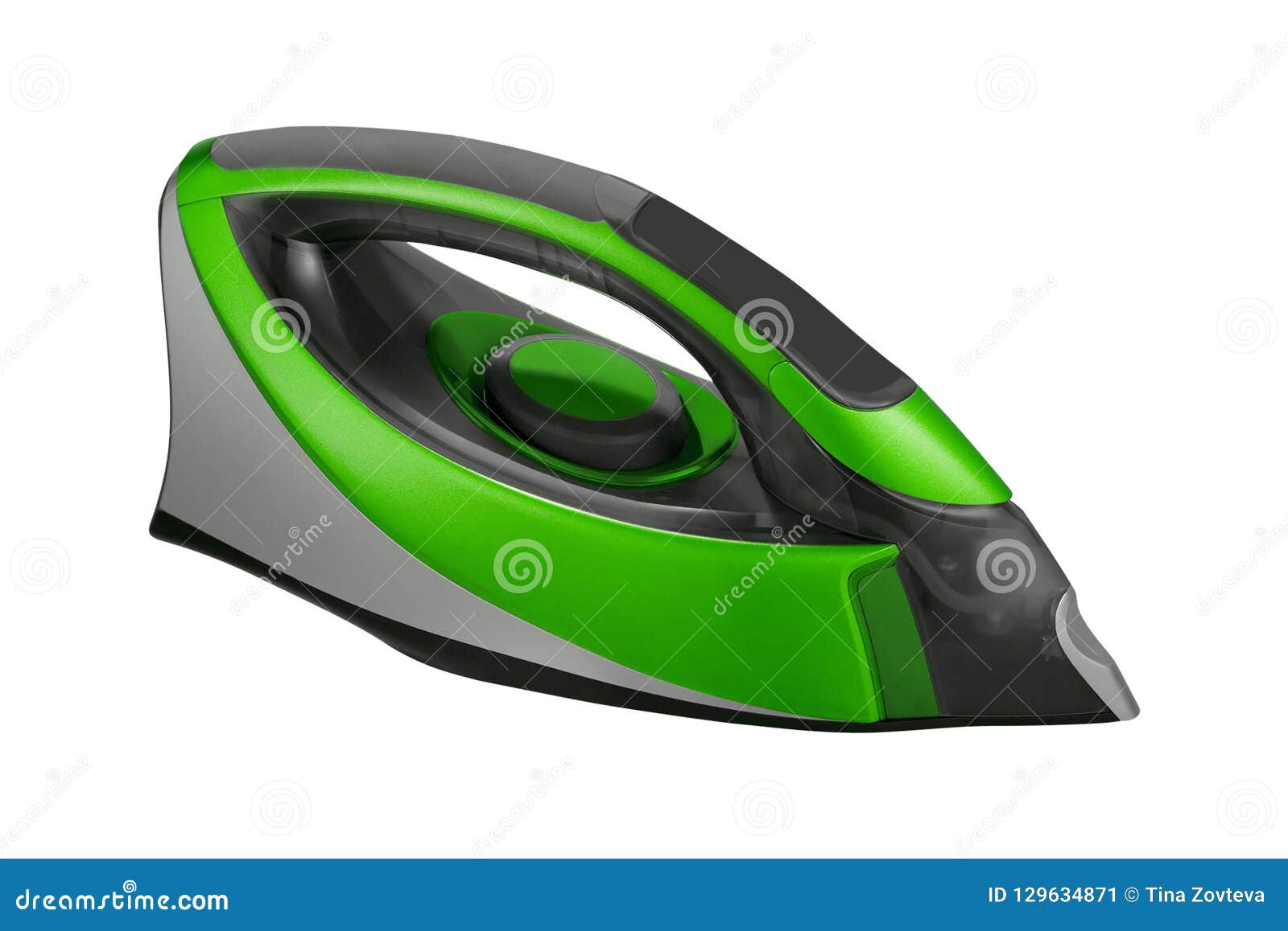 Green Iron Isolated on White Stock Image - Image of isolated, housework ...