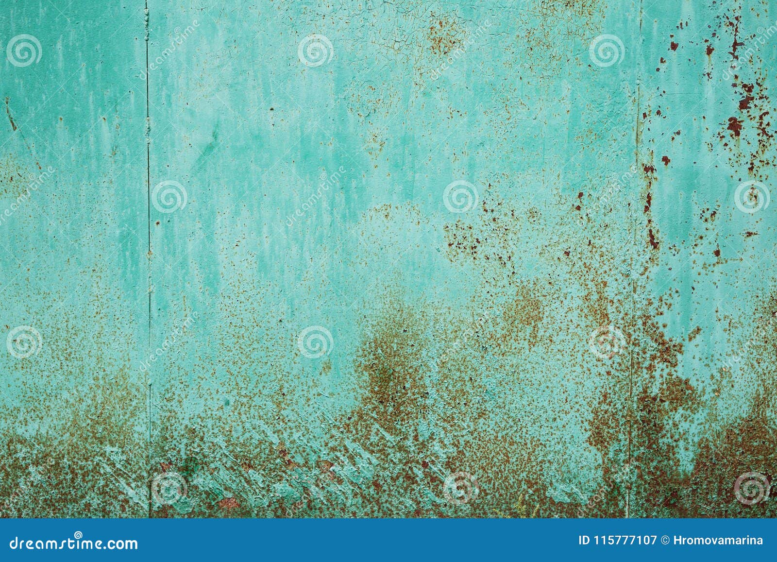 Green Iron Wall, Covered with Rust. Stock Image - Image of brown, iron ...