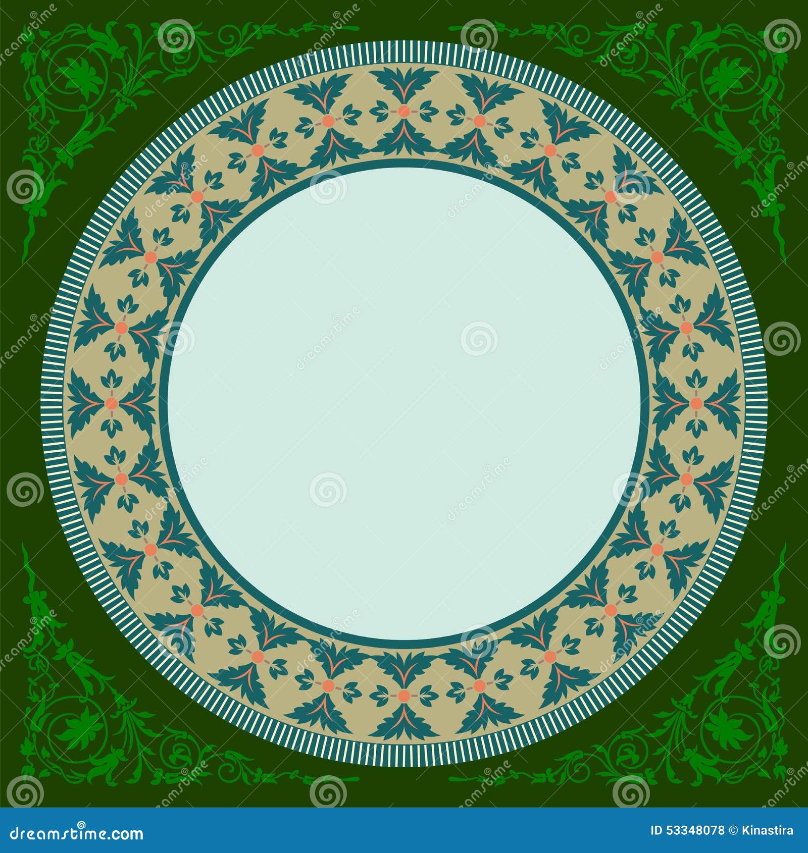 Green Islamic Decoratif Islamic Circle Frame Stock Vector ...