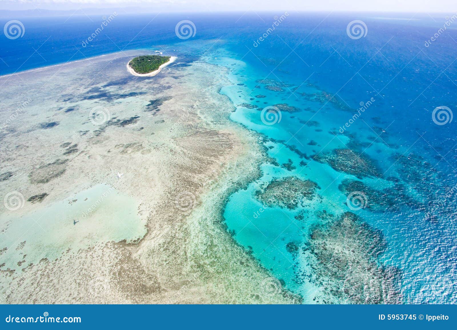 Green Island from above stock image. Image of cairns, sunny - 5953745