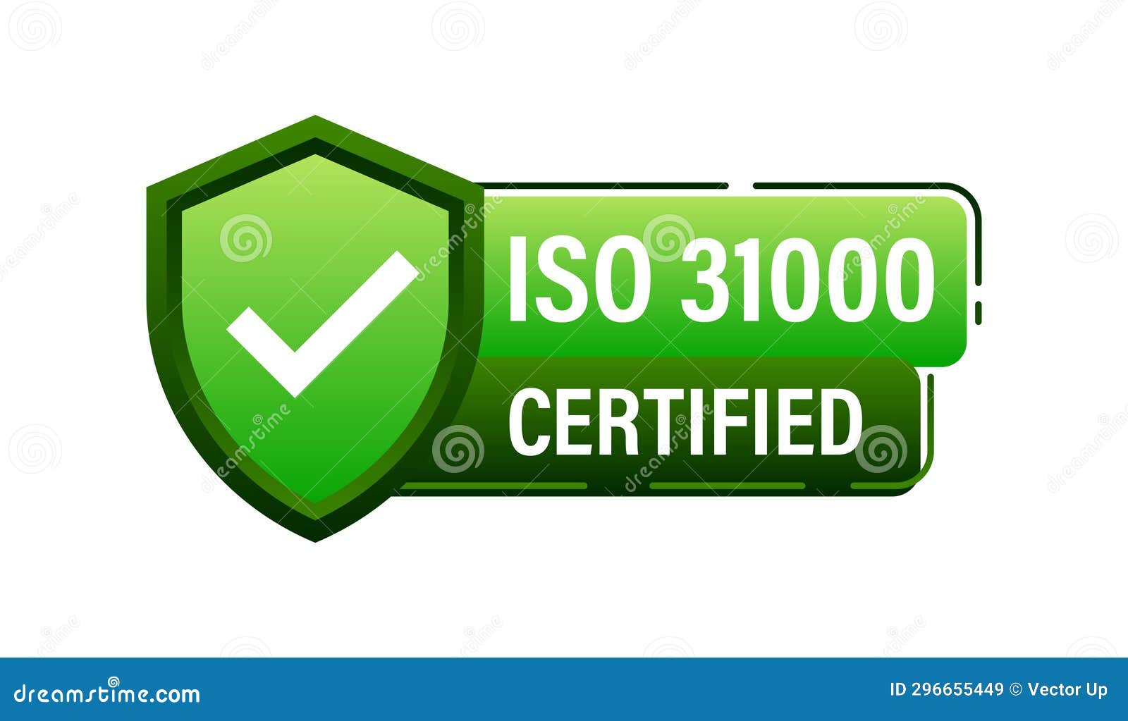 Green ISO 31000 Quality Management Certification Badge Vector Stock ...