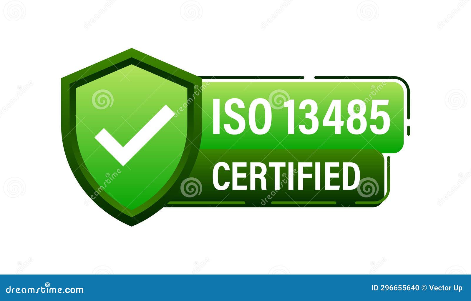 Green ISO 13485 Quality Management Certification Badge Vector Stock ...
