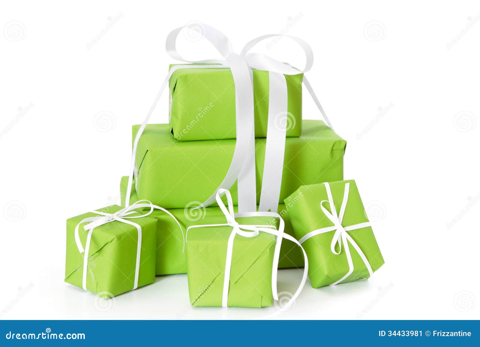 Green Isolated Gift Boxes Tied with White Ribbon for Christmas Stock ... Green Isolated Gift Boxes Tied with White Ribbon for Christmas Stock ...