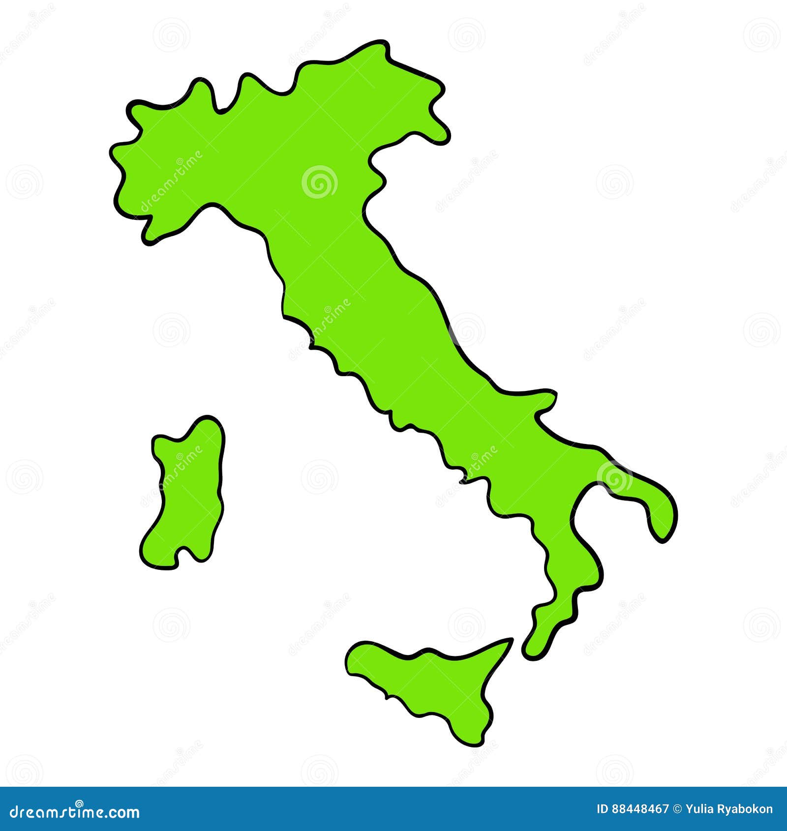 Green Italy Map Icon Cartoon Stock Vector - Illustration of italy ...