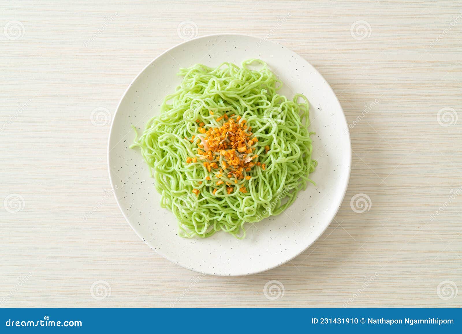 Green Jade Noodle with Garlic Stock Photo - Image of delicious, organic ...