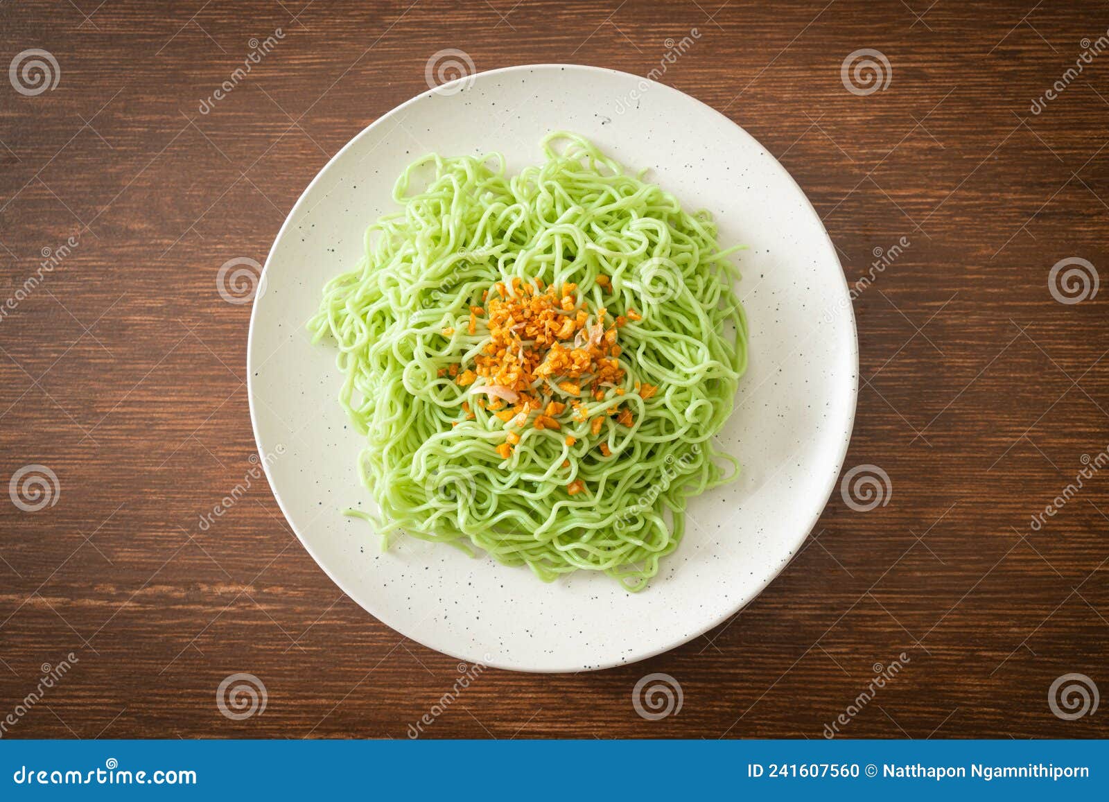 Green Jade Noodle with Garlic Stock Photo - Image of noodle, dish ...