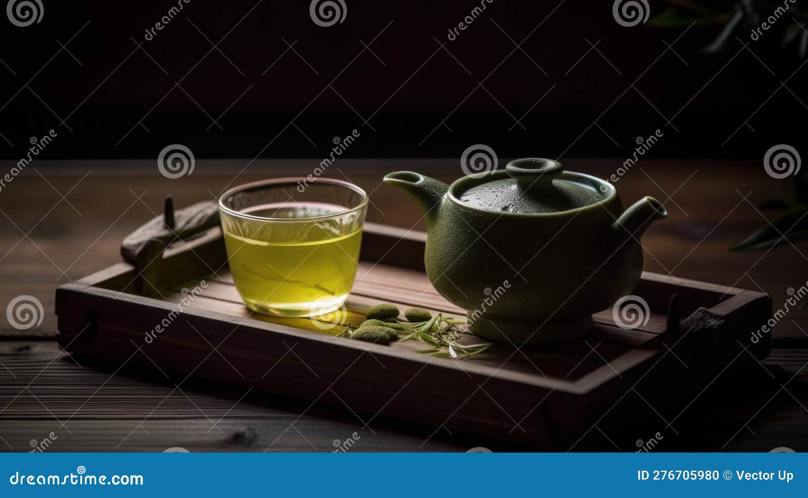 Green Japanese Tea on Stone Table. Japanese Tea Stock Photo - Image of ...
