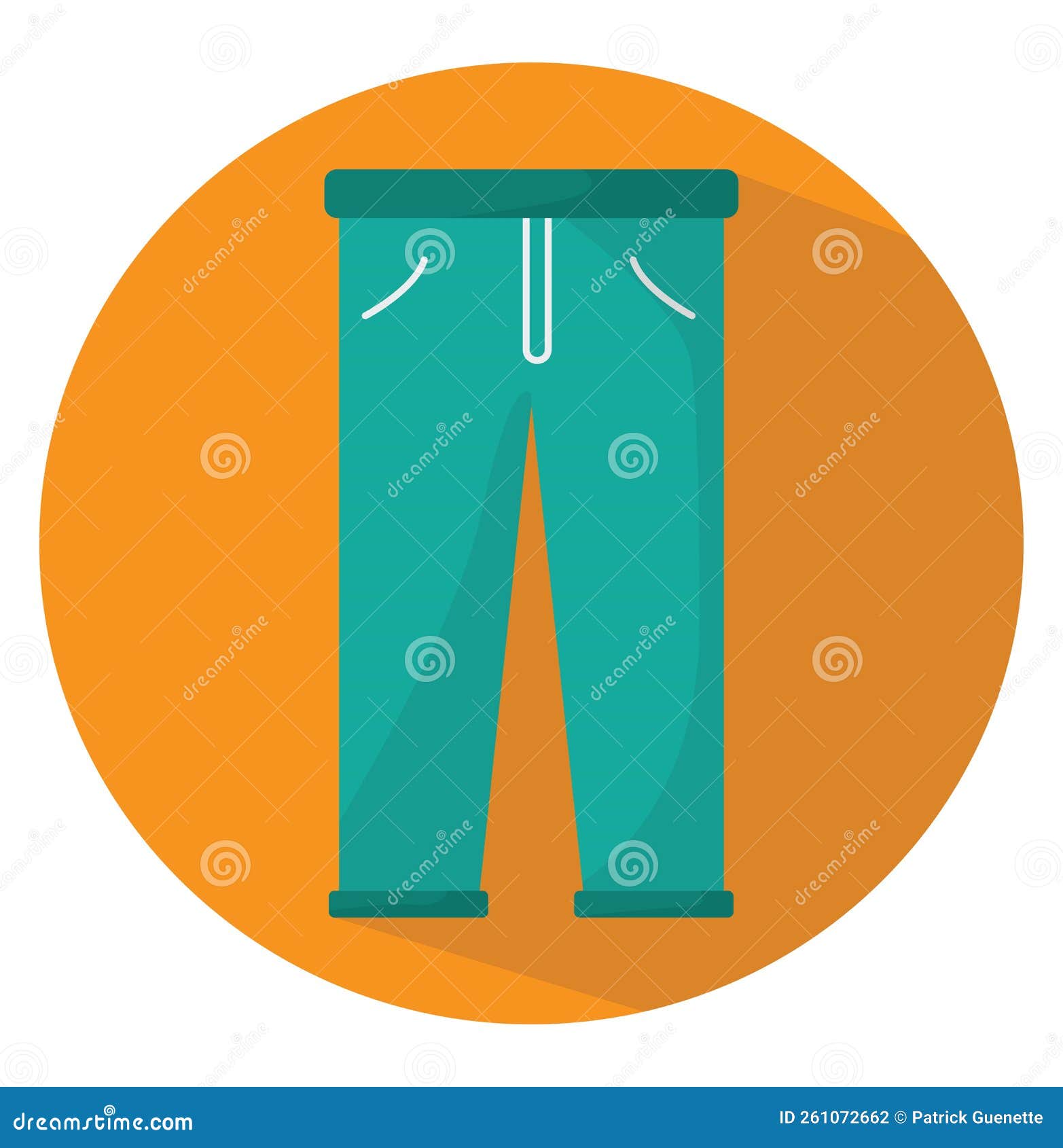 Green jeans, icon stock vector. Illustration of girl - 261072662