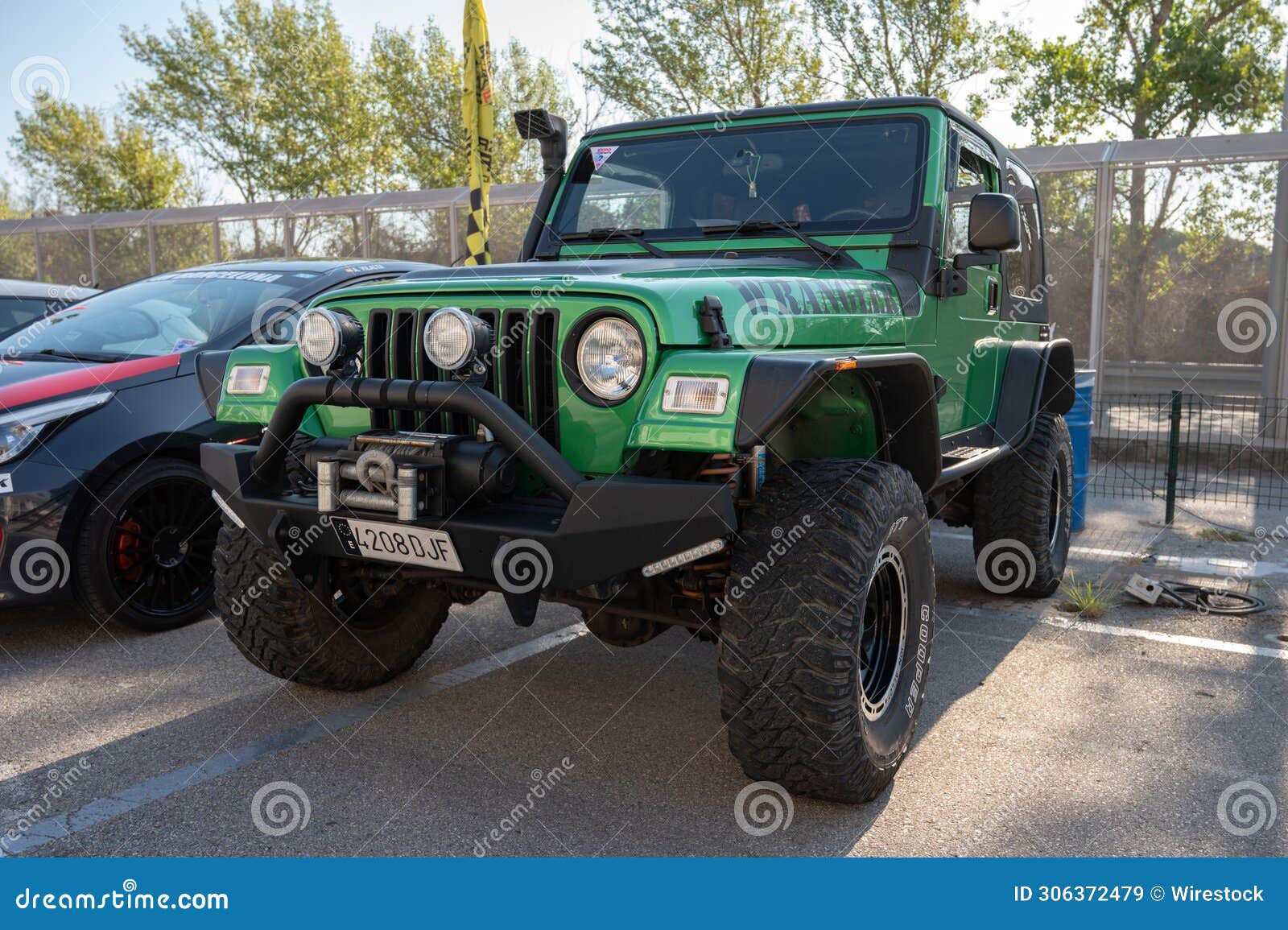 Green Jeep Wrangler Ready for Adventure Editorial Stock Image - Image ...