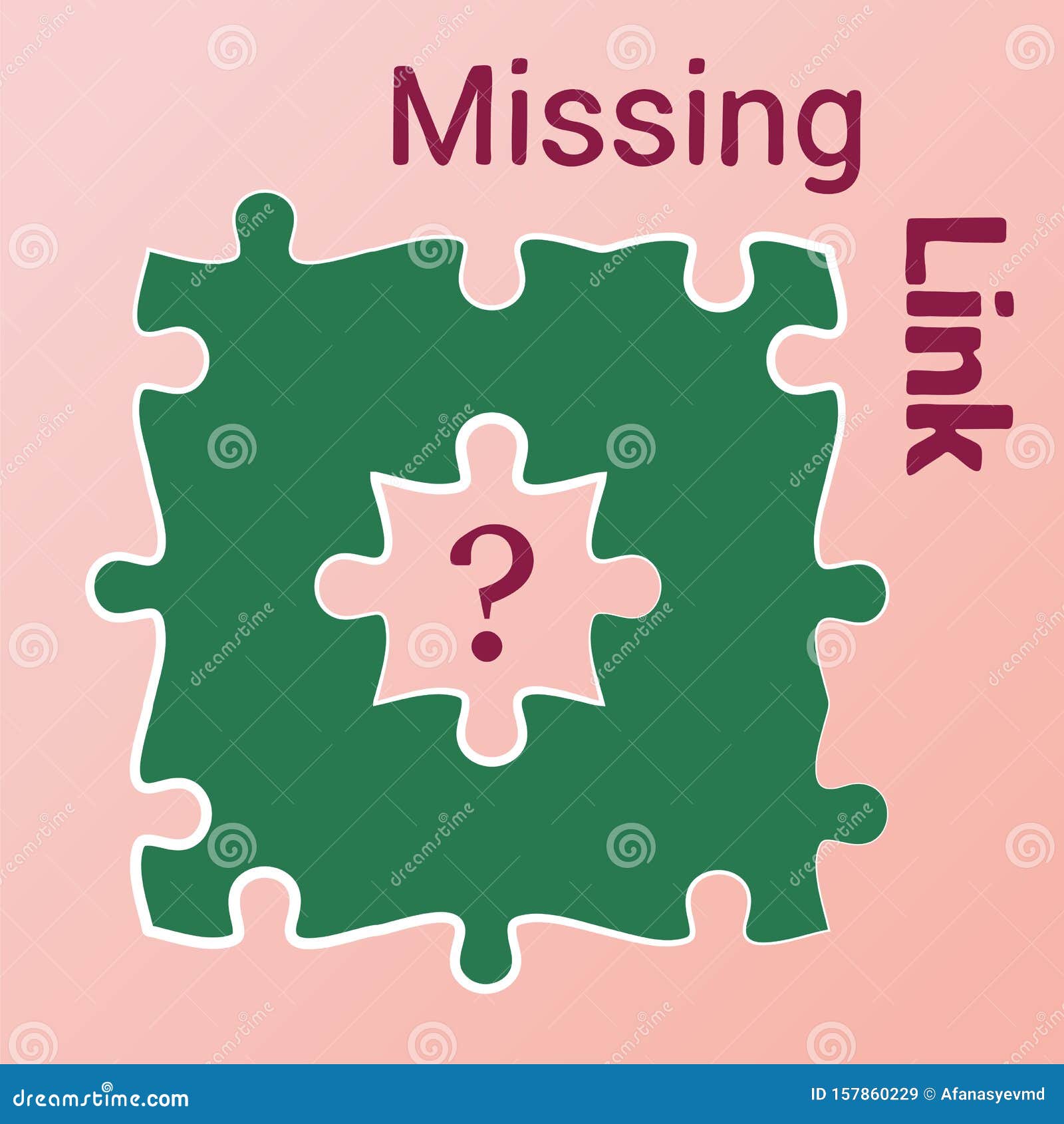 Green Jigsaw Puzzle with Missed Central Piece. Question Mark. Missing ...