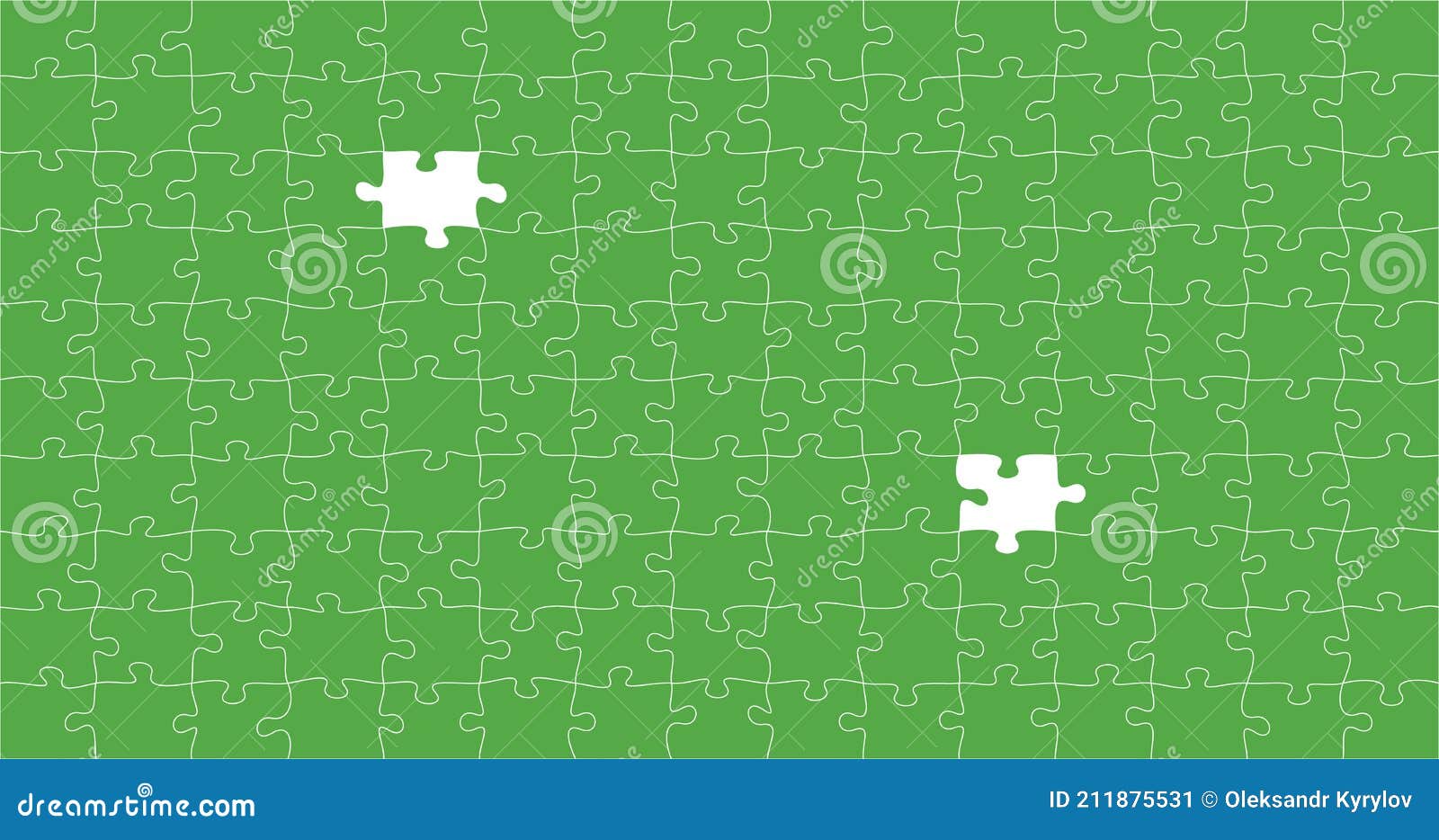 Green Jigsaw Puzzle with Piece Missing. Solve the Puzzle Task, Stock ...