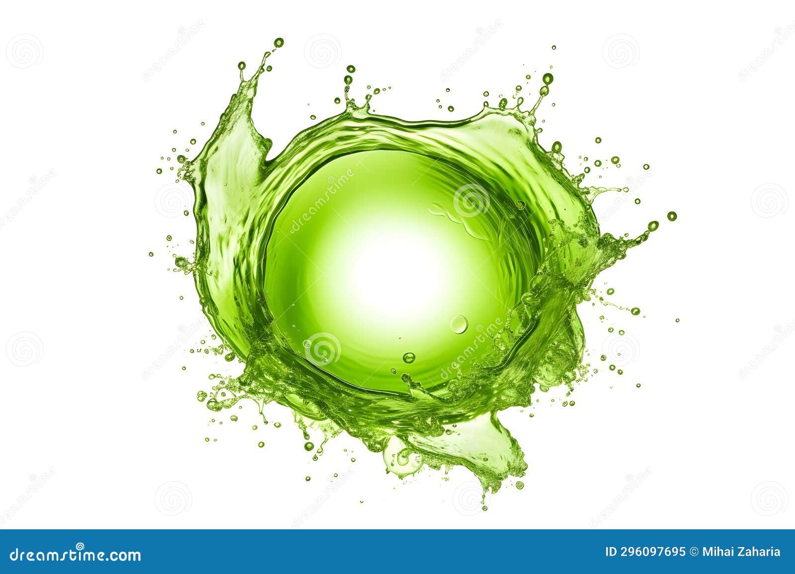 Green Juice Splash in Wavy Shape Isolated on White. Generative AI Stock ...