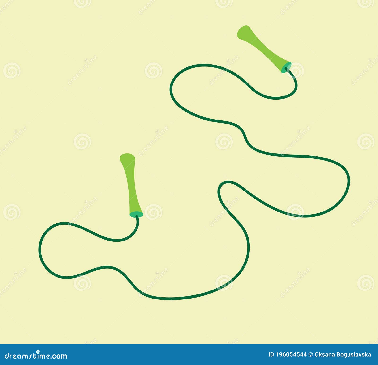 Skipping Rope on Yellow Background. Vector Illustration. Stock Vector ...