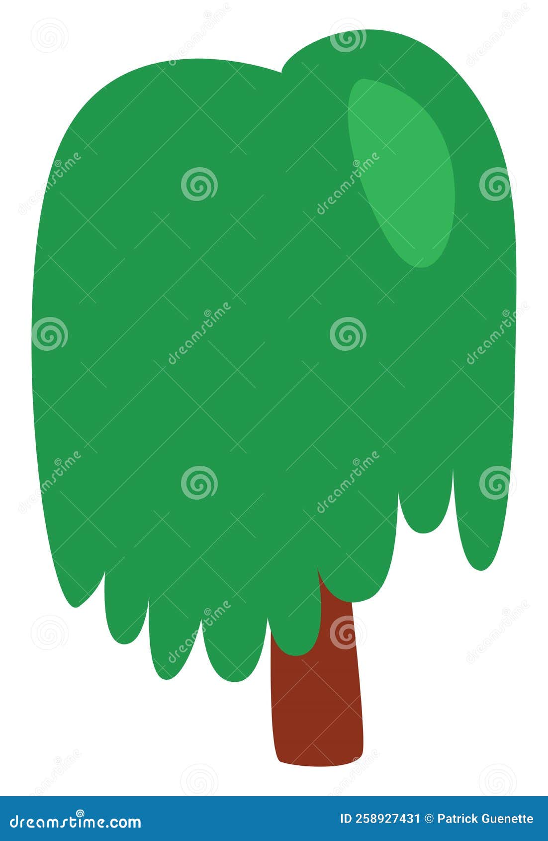 Green jungle tree, icon stock vector. Illustration of jungle - 258927431