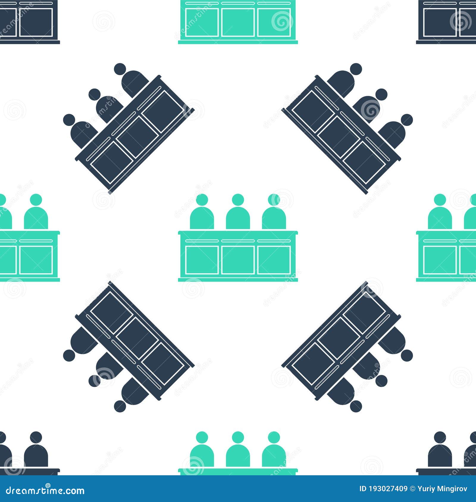 Green Jurors Icon Isolated Seamless Pattern on White Background. Vector ...