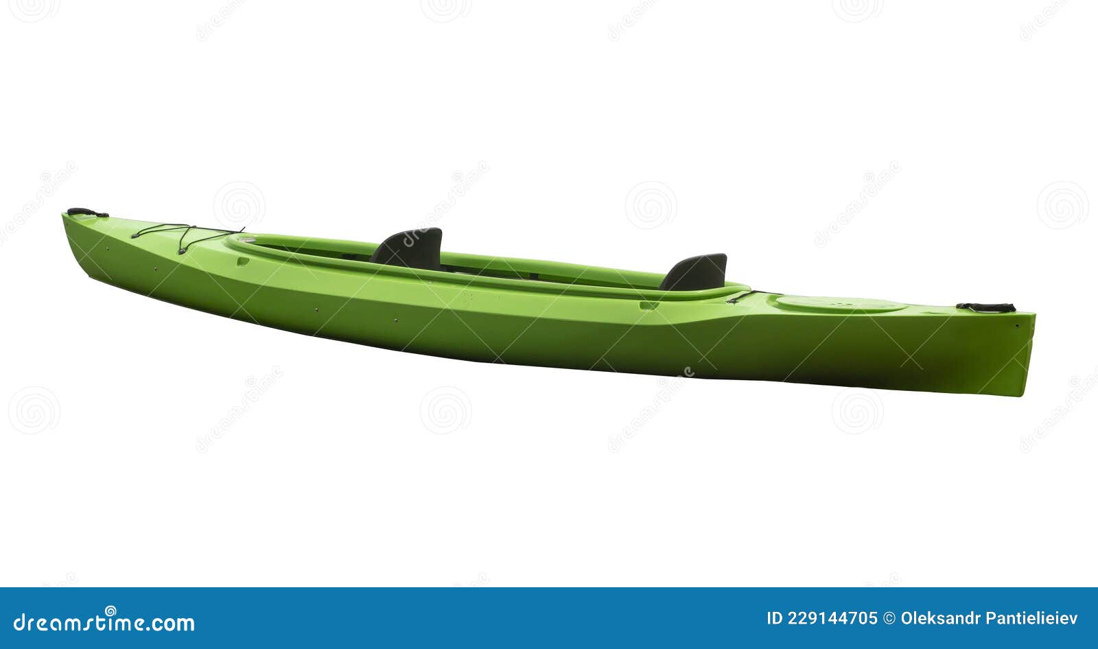 Green Kayak. Isolated on White Stock Image - Image of activity, white ...